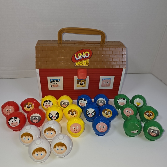 Mattel | Toys | Mattel Uno Moo Animal Matching Game Red Yellow Blue ...